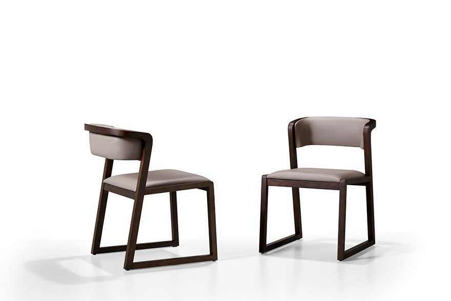 Modern Leather Dining Chairs Fancy Fully Wraped in thick Leather